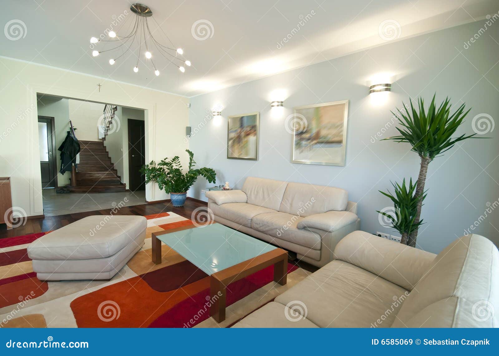 Modern home interior stock image. Image of hall, colourful - 6585069