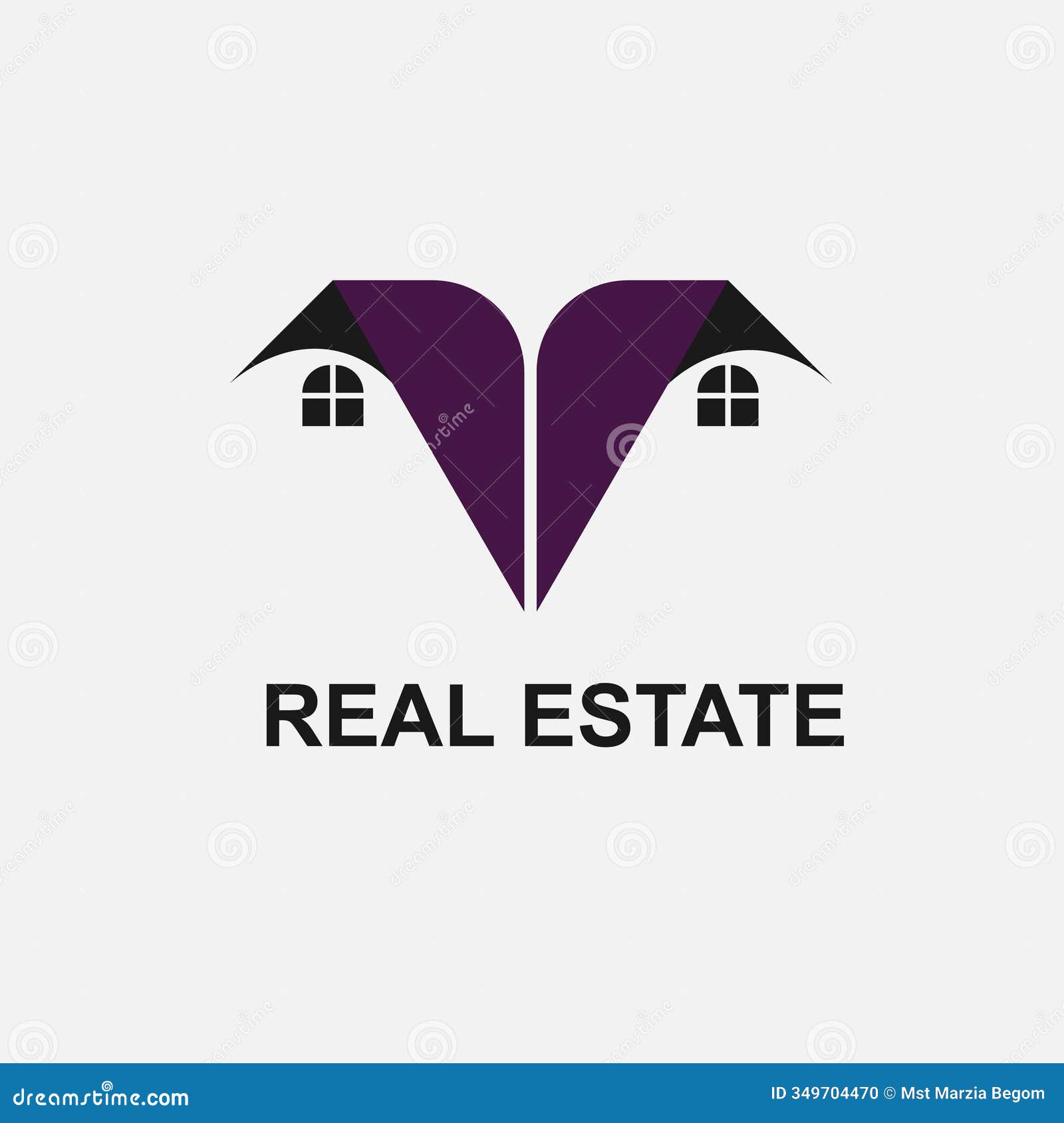 Modern Home Logo Design Featuring Stylized Housing Elements and a Trust ...