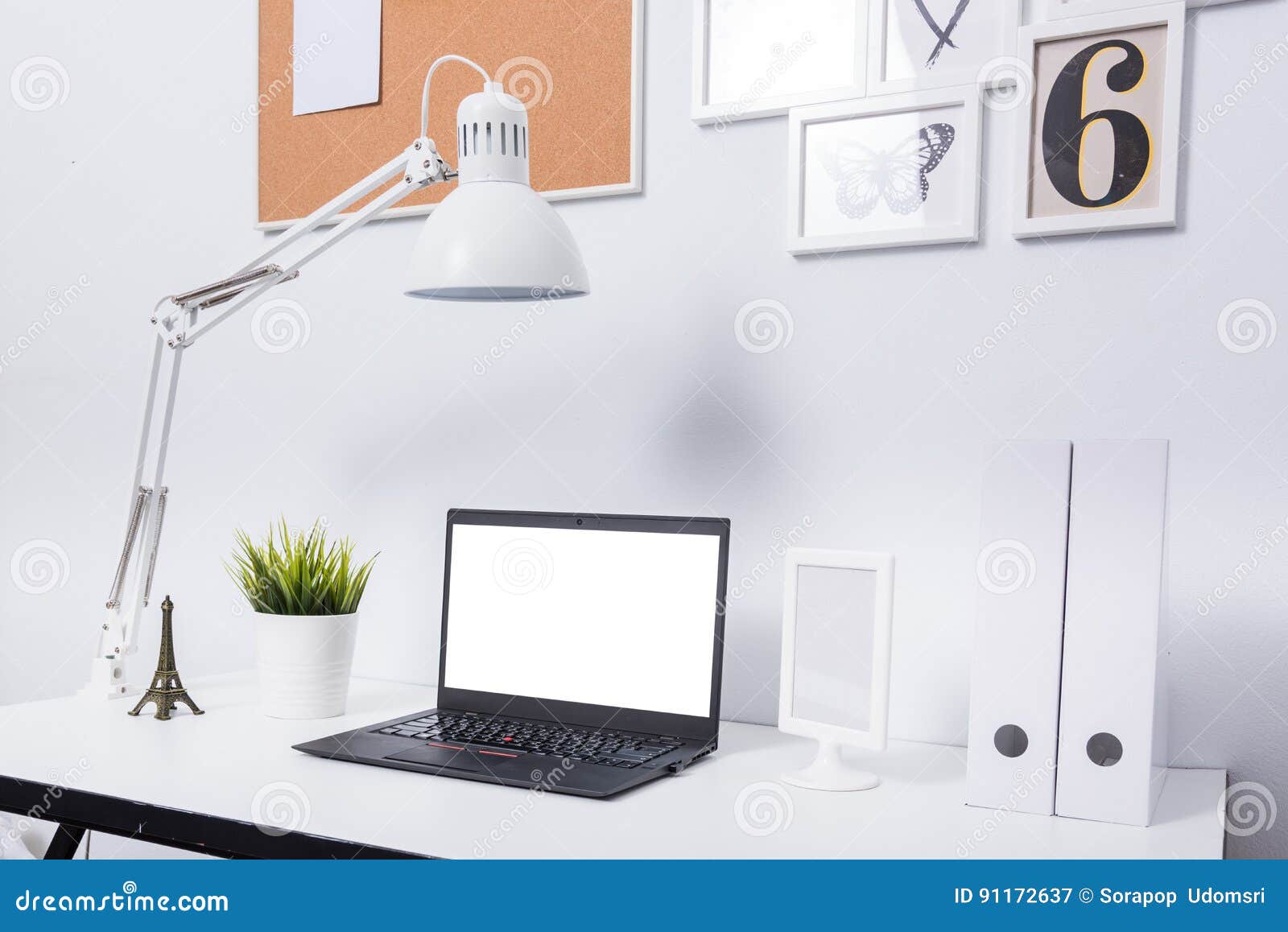 Modern Home Office Notebook Laptop Computer Stock Image - Image of ...