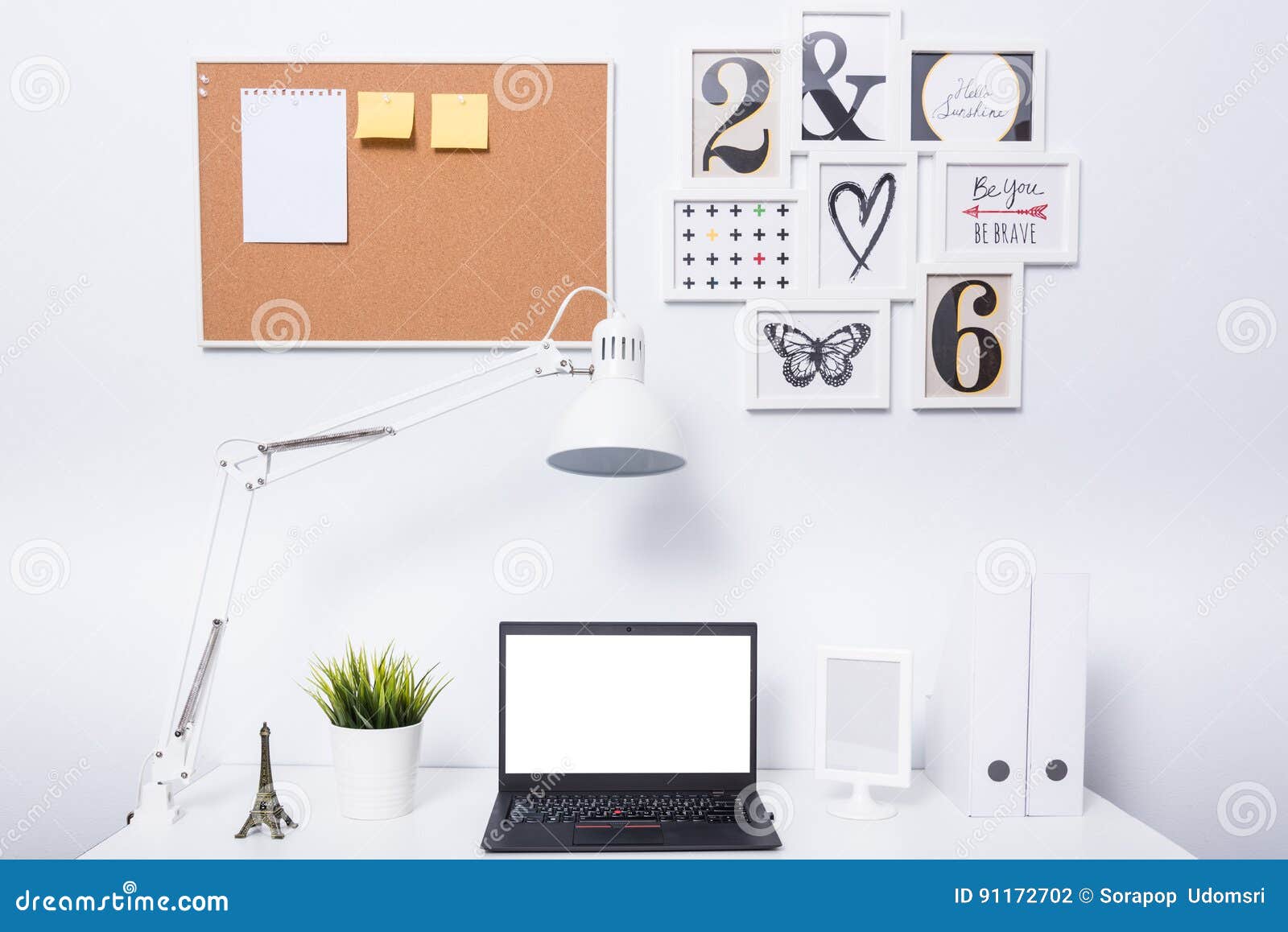 Modern Home Office Notebook Laptop Computer Stock Photo - Image of ...
