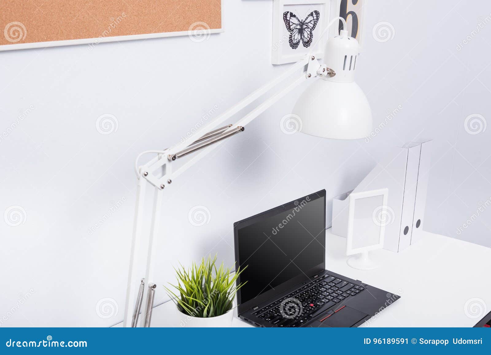 Modern Home Office Notebook Laptop Computer Stock Image - Image of desk ...