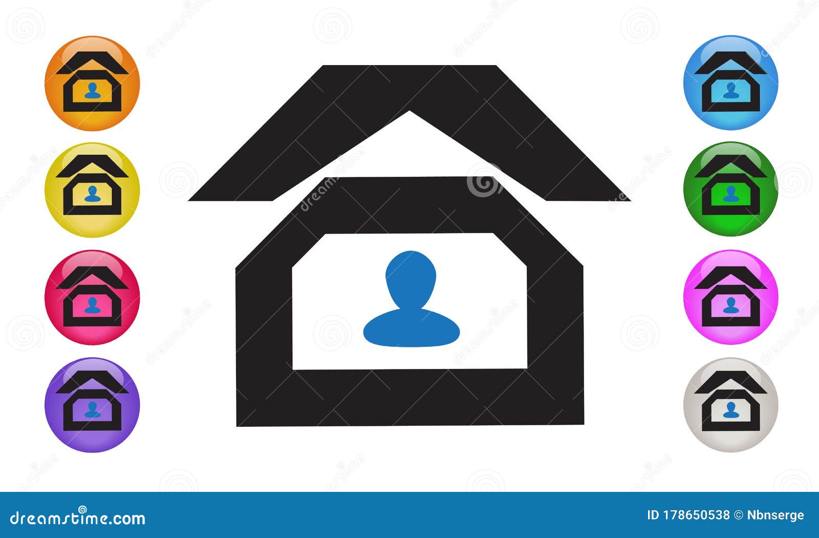 Modern Home with People Icon Vector Image Designed for Web Applications ...