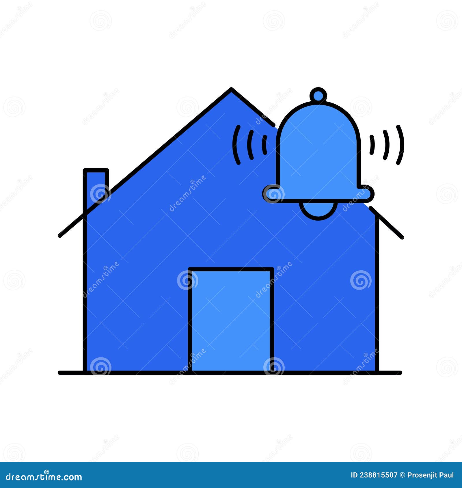 Modern Home Security Alarm Icon Stock Vector - Illustration of building ...