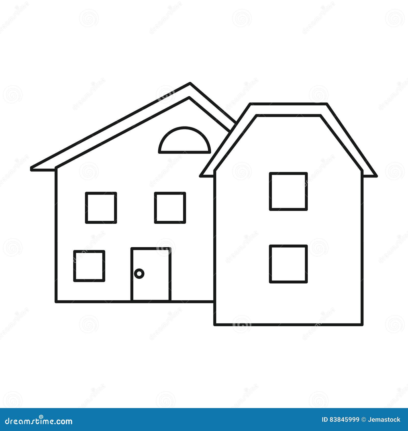 Modern Home Style Windows Outline Stock Vector - Illustration of living ...