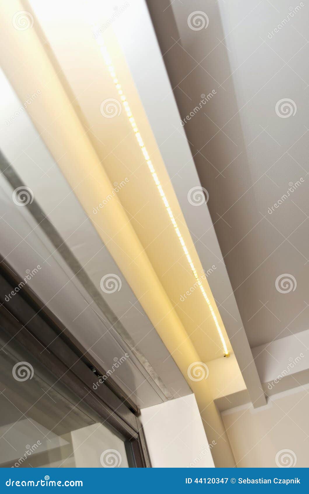 Modern Home Window and LED Lights Stock Image - Image of lighting ...