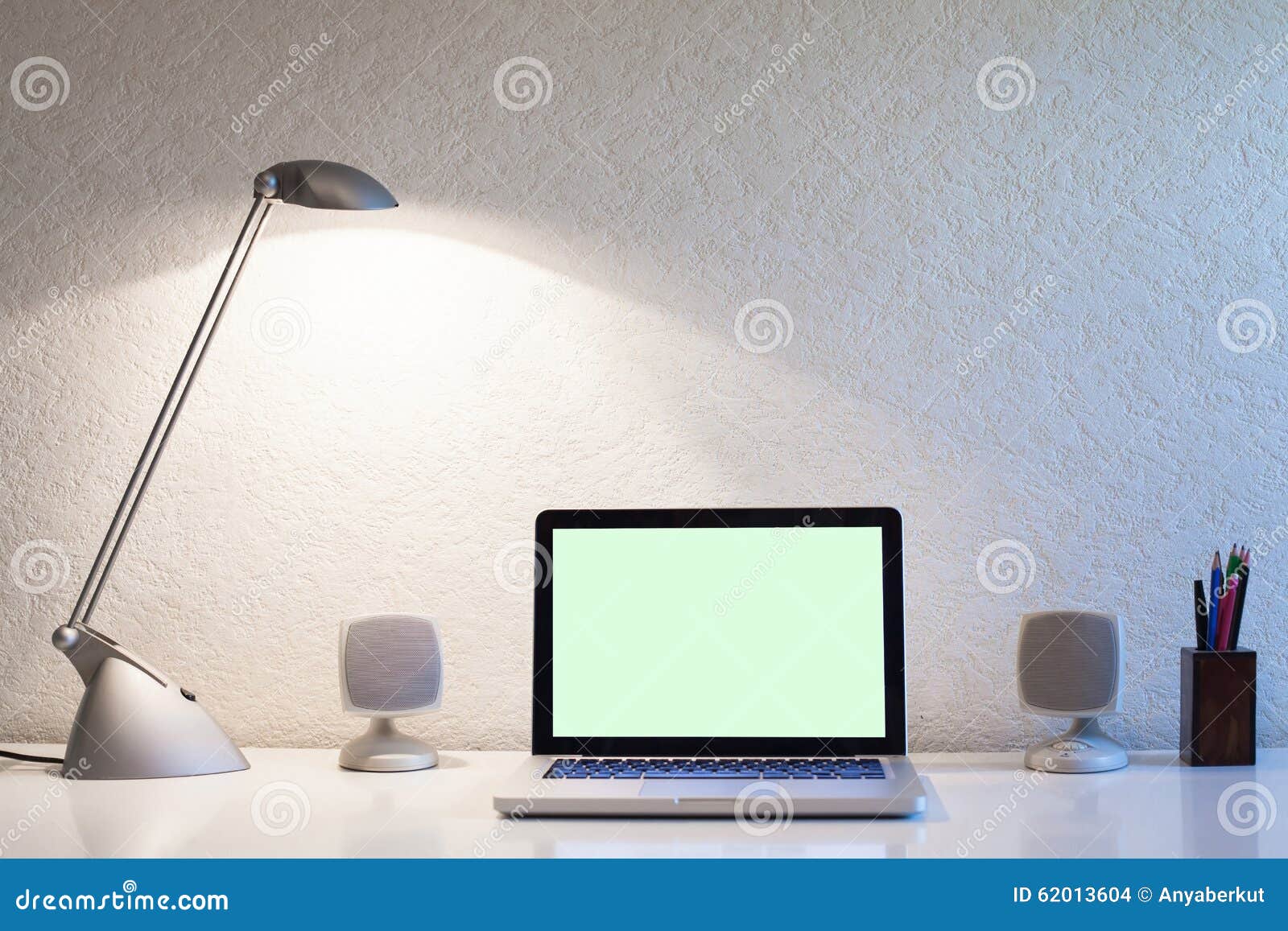 Modern Home Workplace with Computer Stock Photo - Image of computer ...