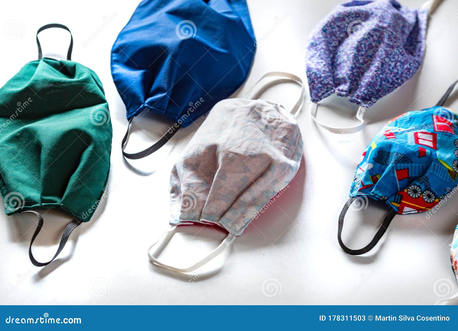 Modern Homemade Masks Using To Protect from Coronavirus. Covid 19 Stock ...