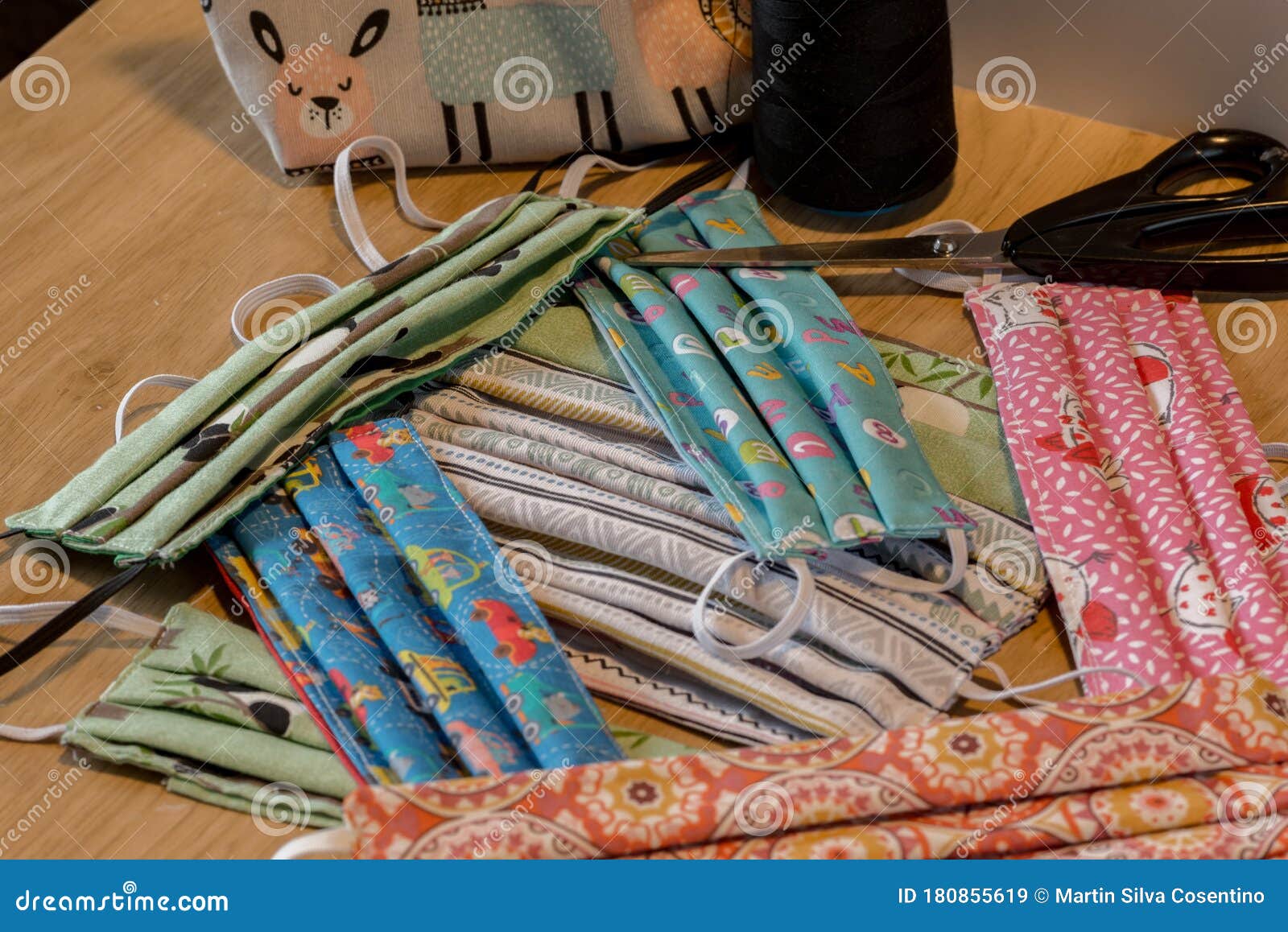 Modern Homemade Masks Using To Protect from Coronavirus. Covid 19 Stock ...