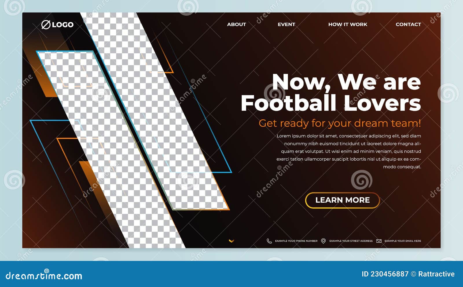 Modern Homepage Design Template with Image Placement Stock Vector ...