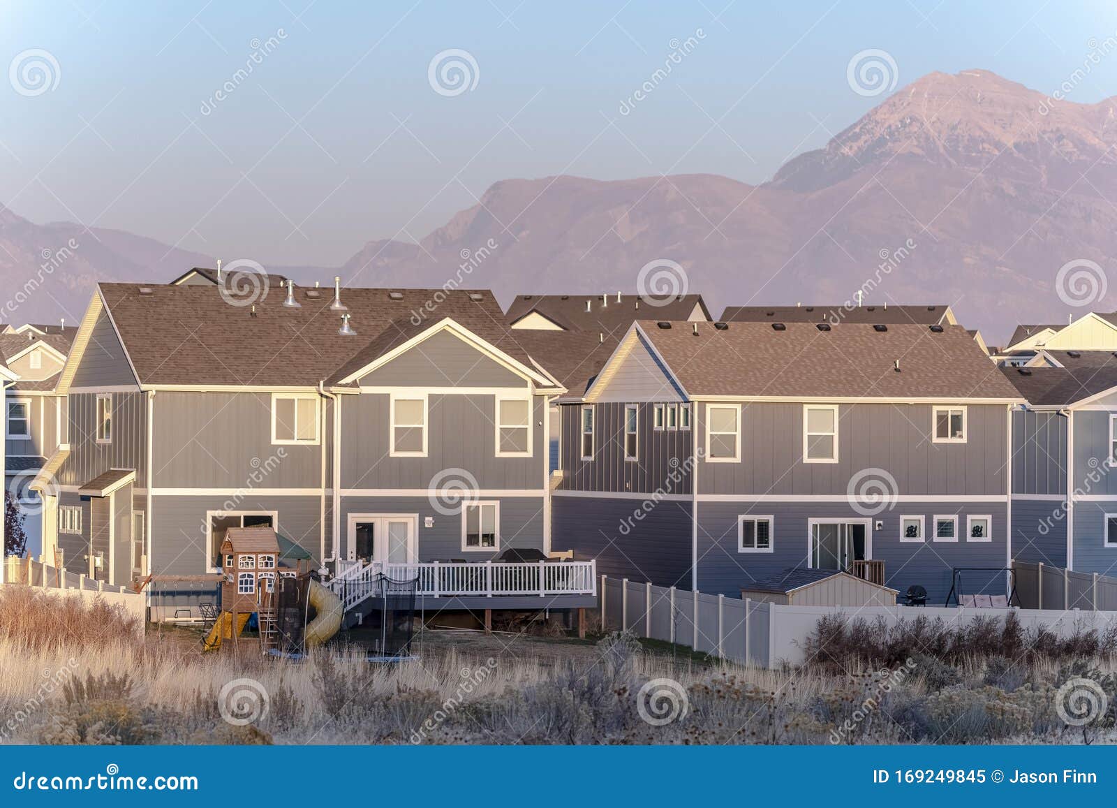 Modern Homes in a Housing Development Day Light Stock Image - Image of ...