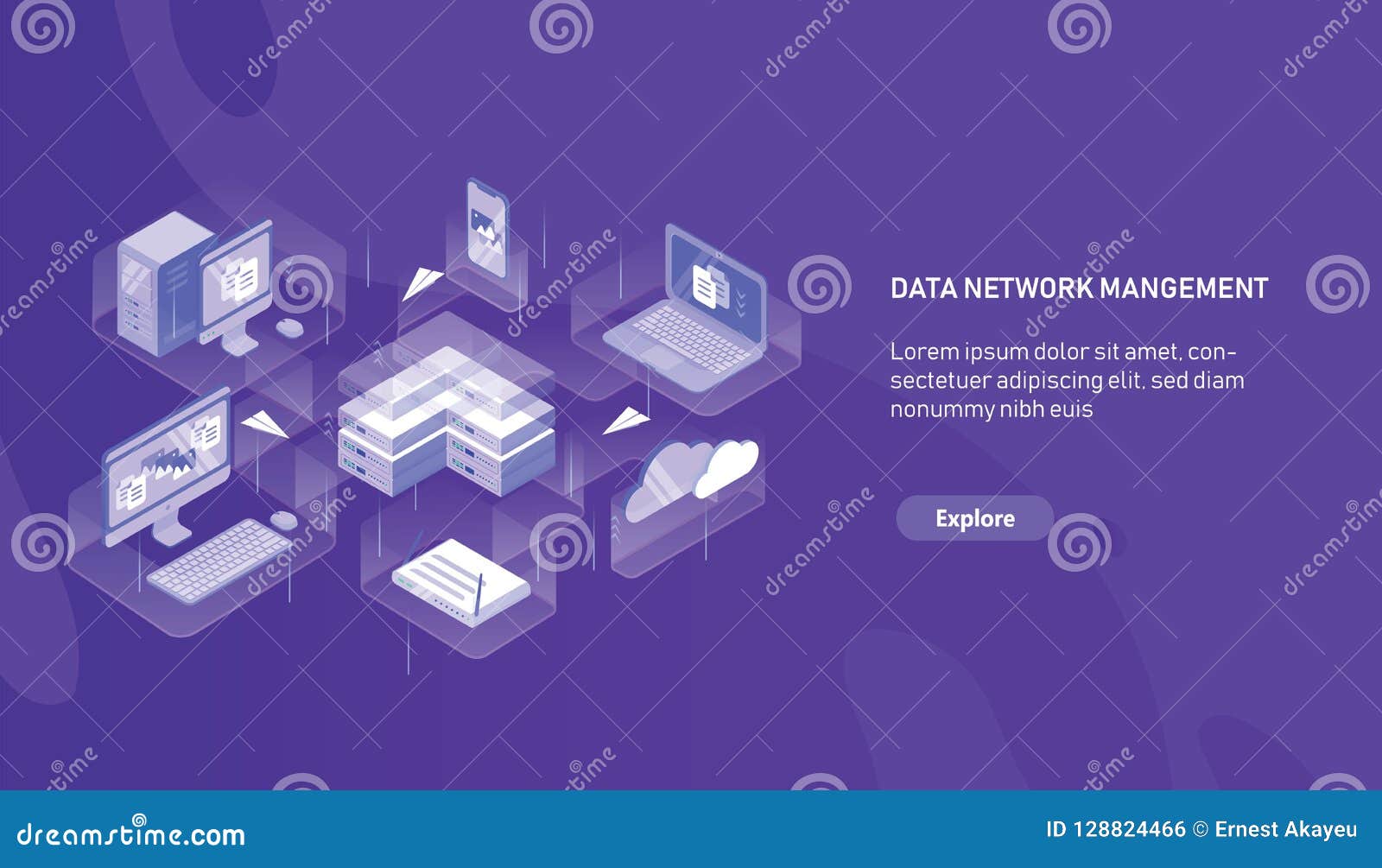 Modern Horizontal Web Banner Template with Computer, Laptop, Smartphone ...