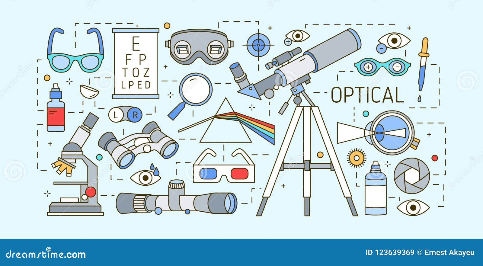 Modern Horizontal Web Banner Template with Optical, Eyesight Correction ...