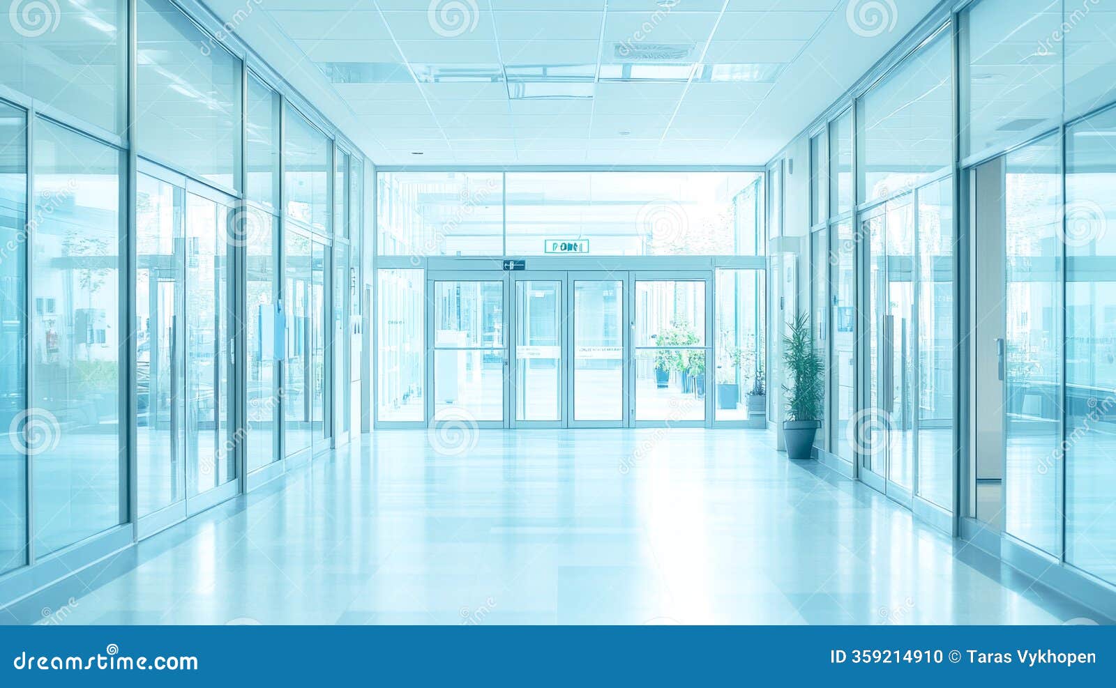 Modern Hospital Complex Featuring Spacious Glass-walled Corridors and ...