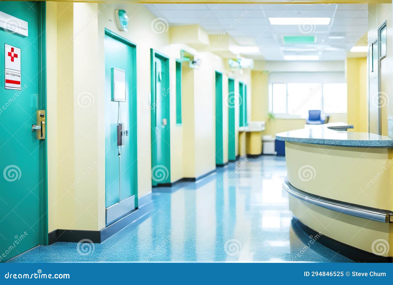 Modern Hospital Counter and Ward Corridor Stock Illustration ...