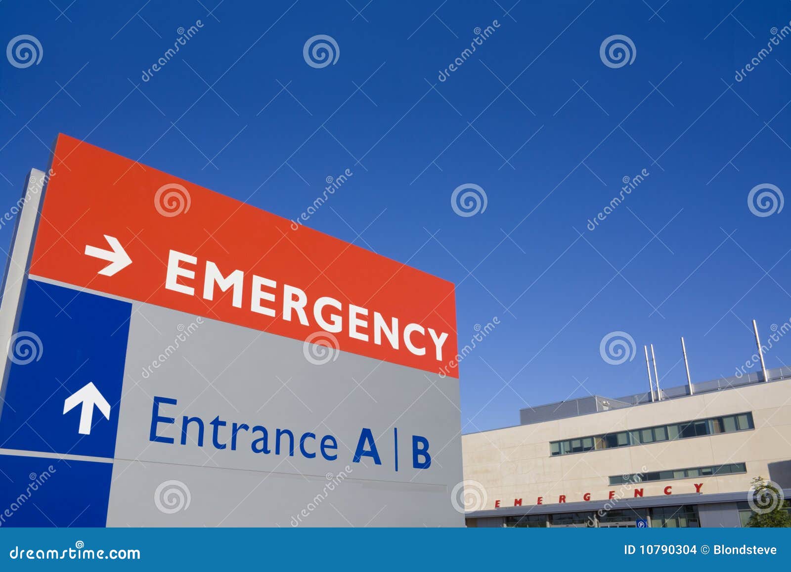 Modern Hospital Emergency Sign and Building Stock Photo - Image of ...