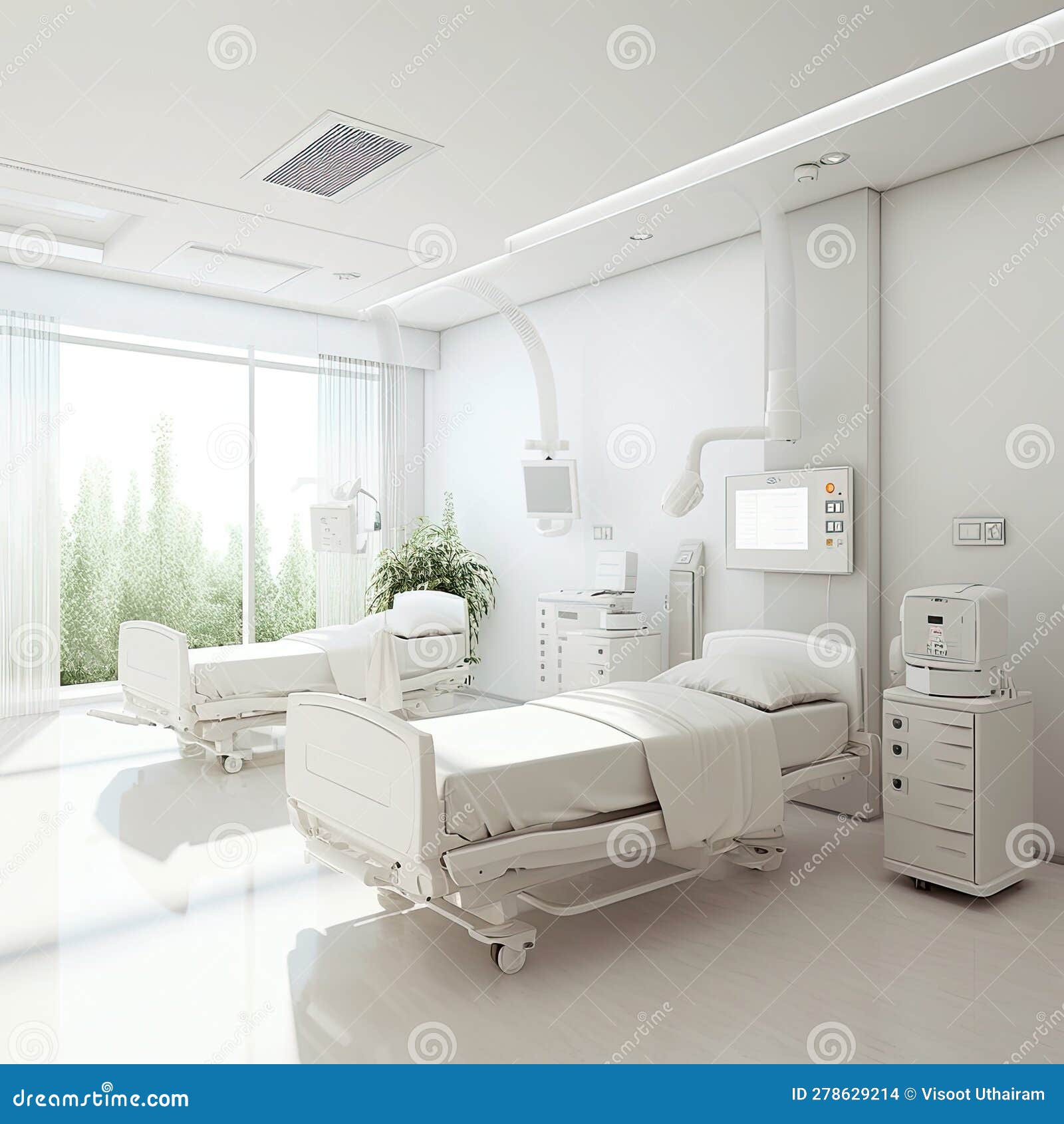 Modern Hospital Room,Interior Of A Modern Luxury Hospital Room,AI ...