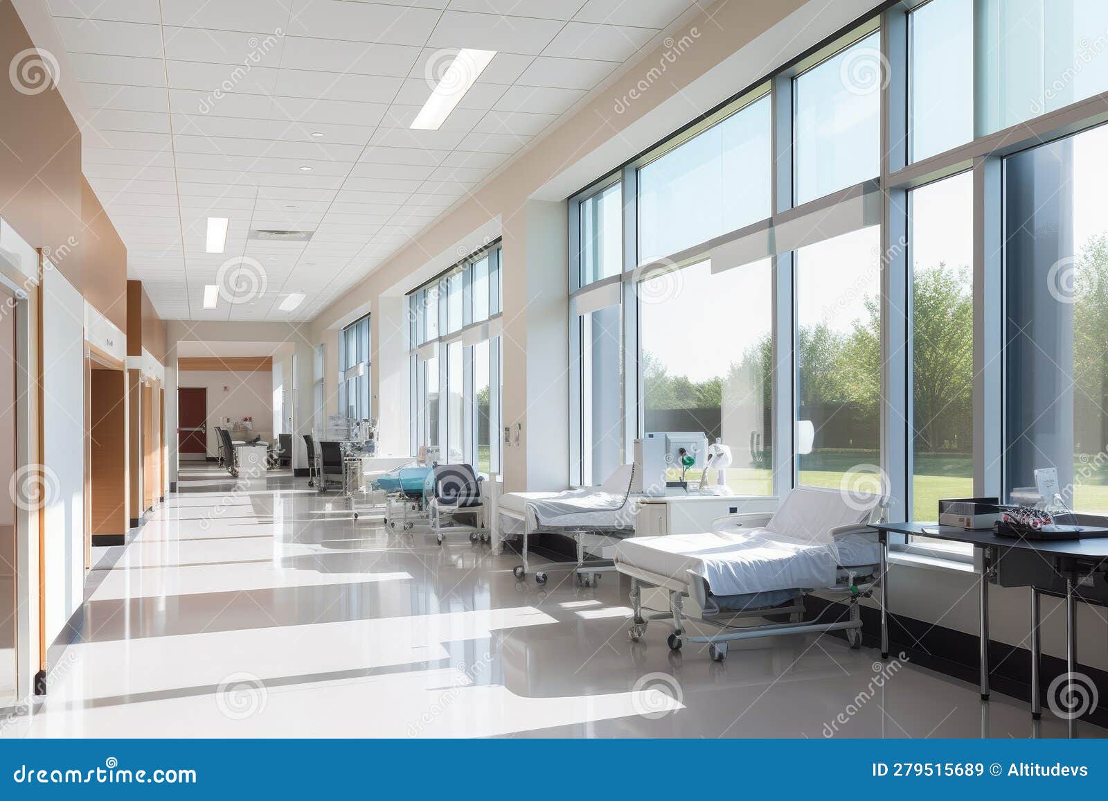 Modern Hospital, with Sleek and Minimalist Design Elements, Featuring ...