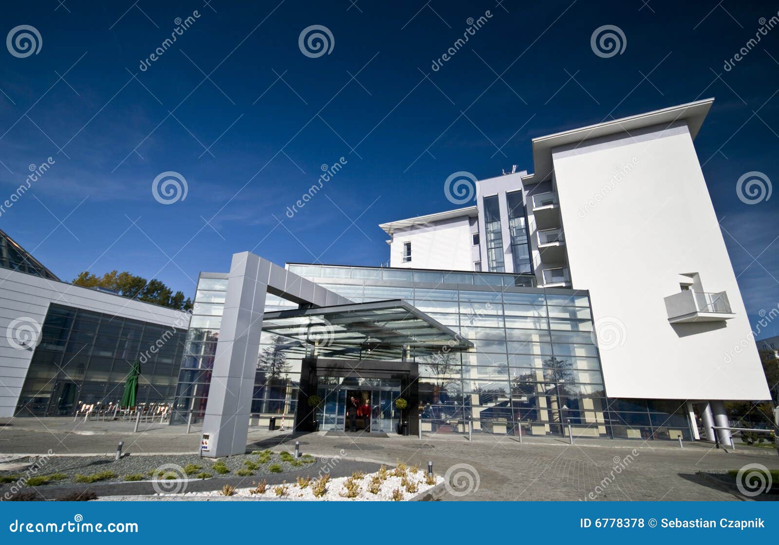 Modern hotel exterior stock photo. Image of elegant, office - 6778378