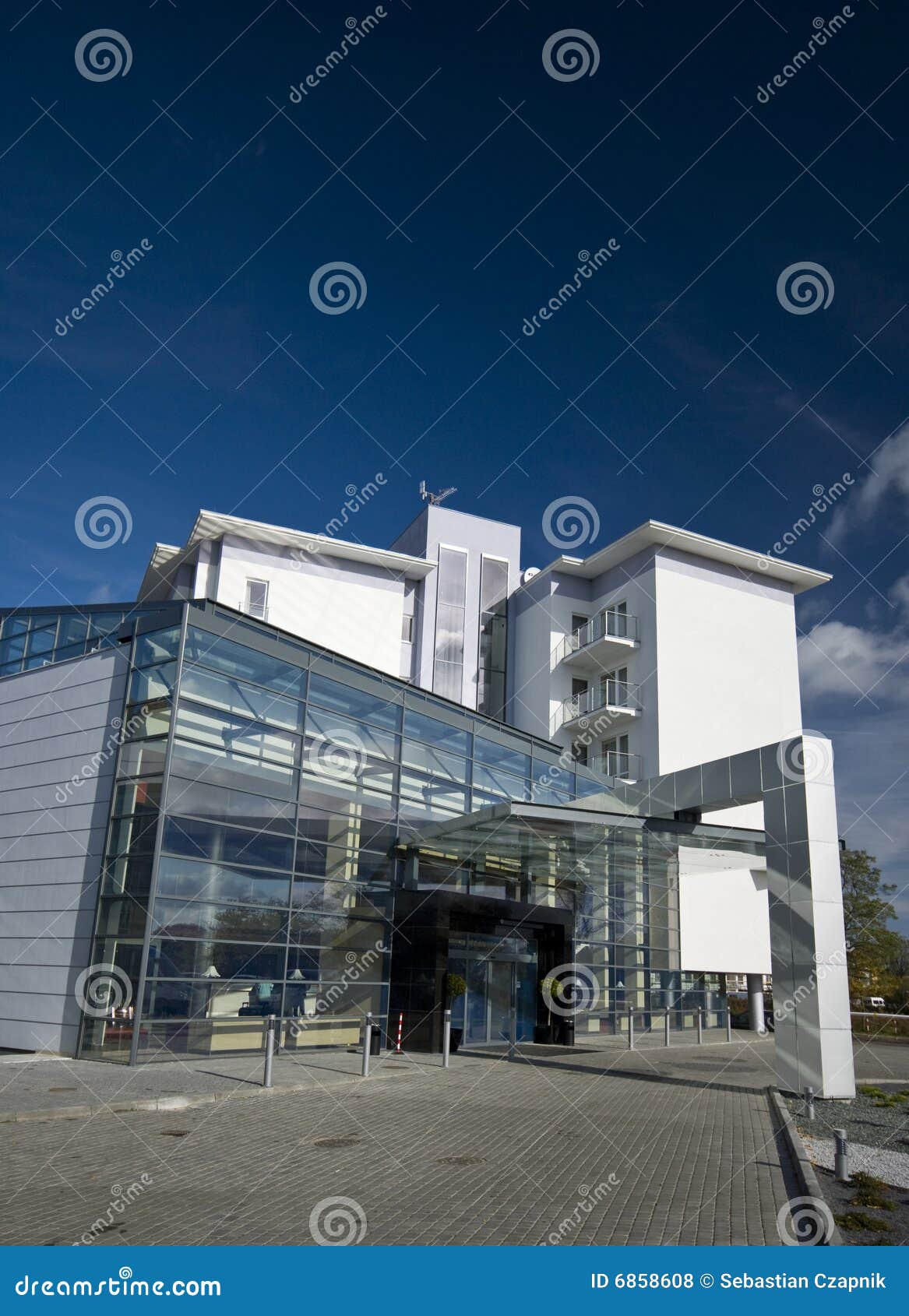 Modern hotel exterior stock photo. Image of front, luxurious - 6858608