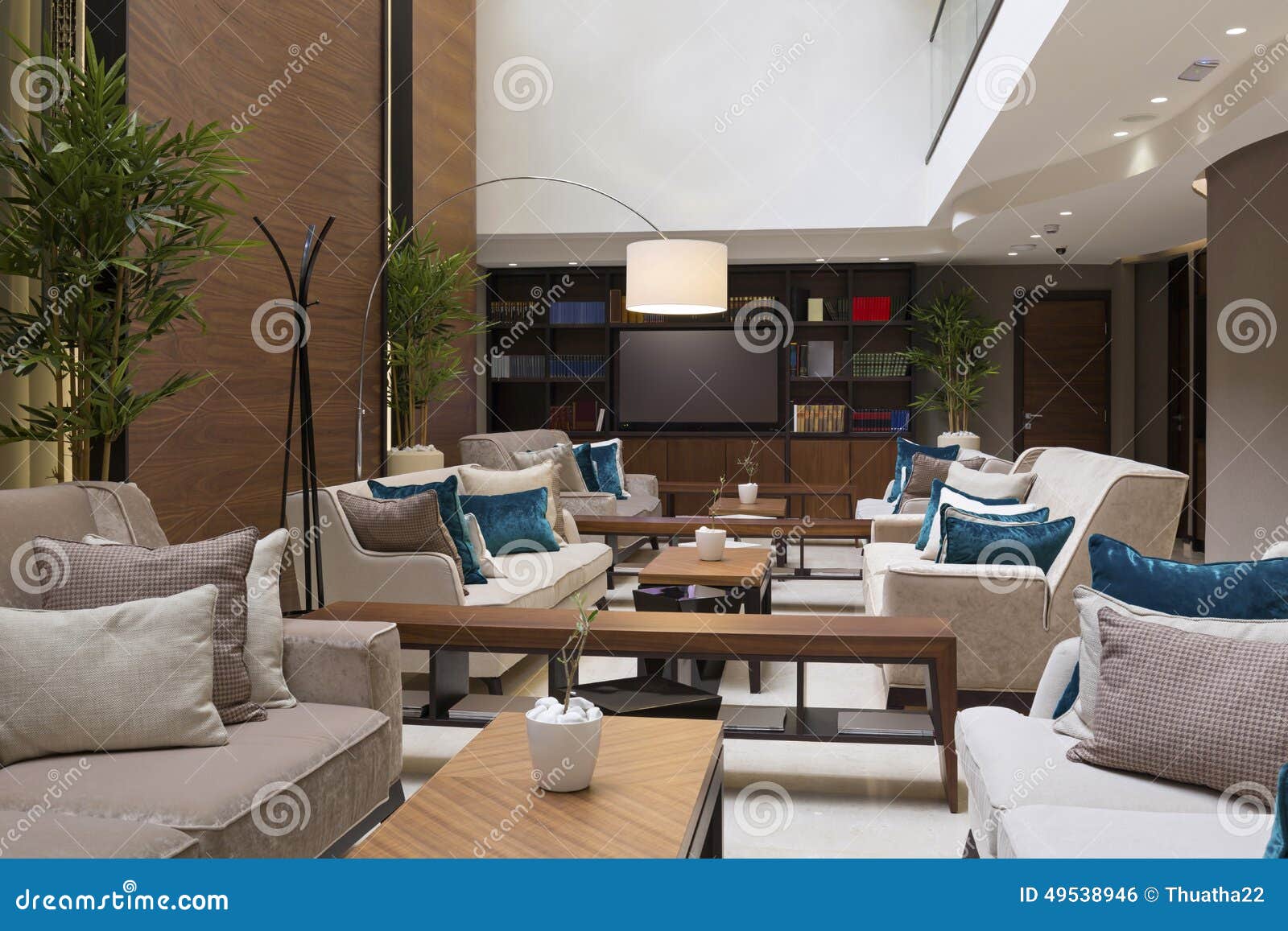 Modern Hotel Lobby Cafe Interior Stock Photo - Image of cutlery ...