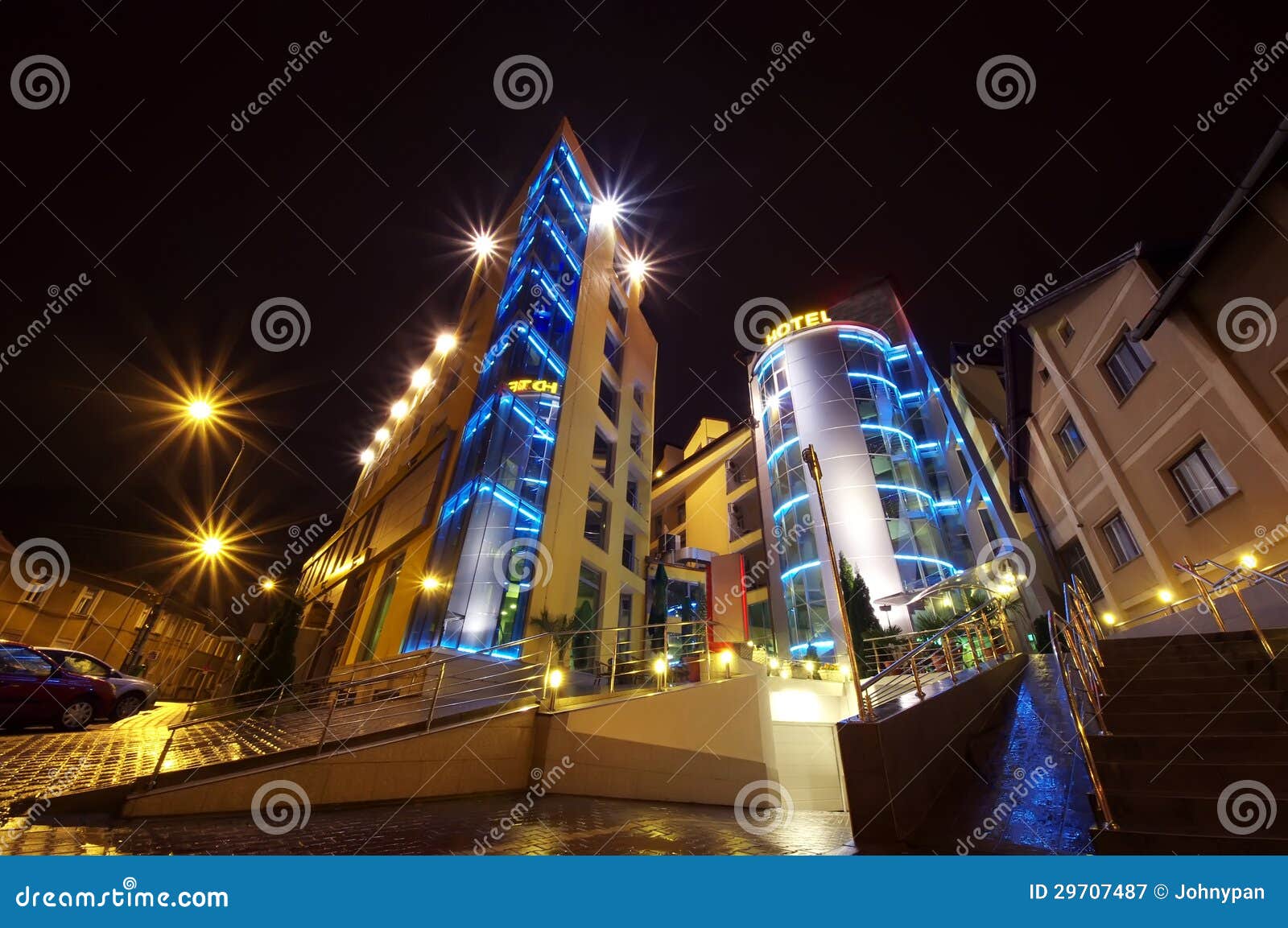 Hotel at night stock image. Image of landmarks, exterior - 29707487