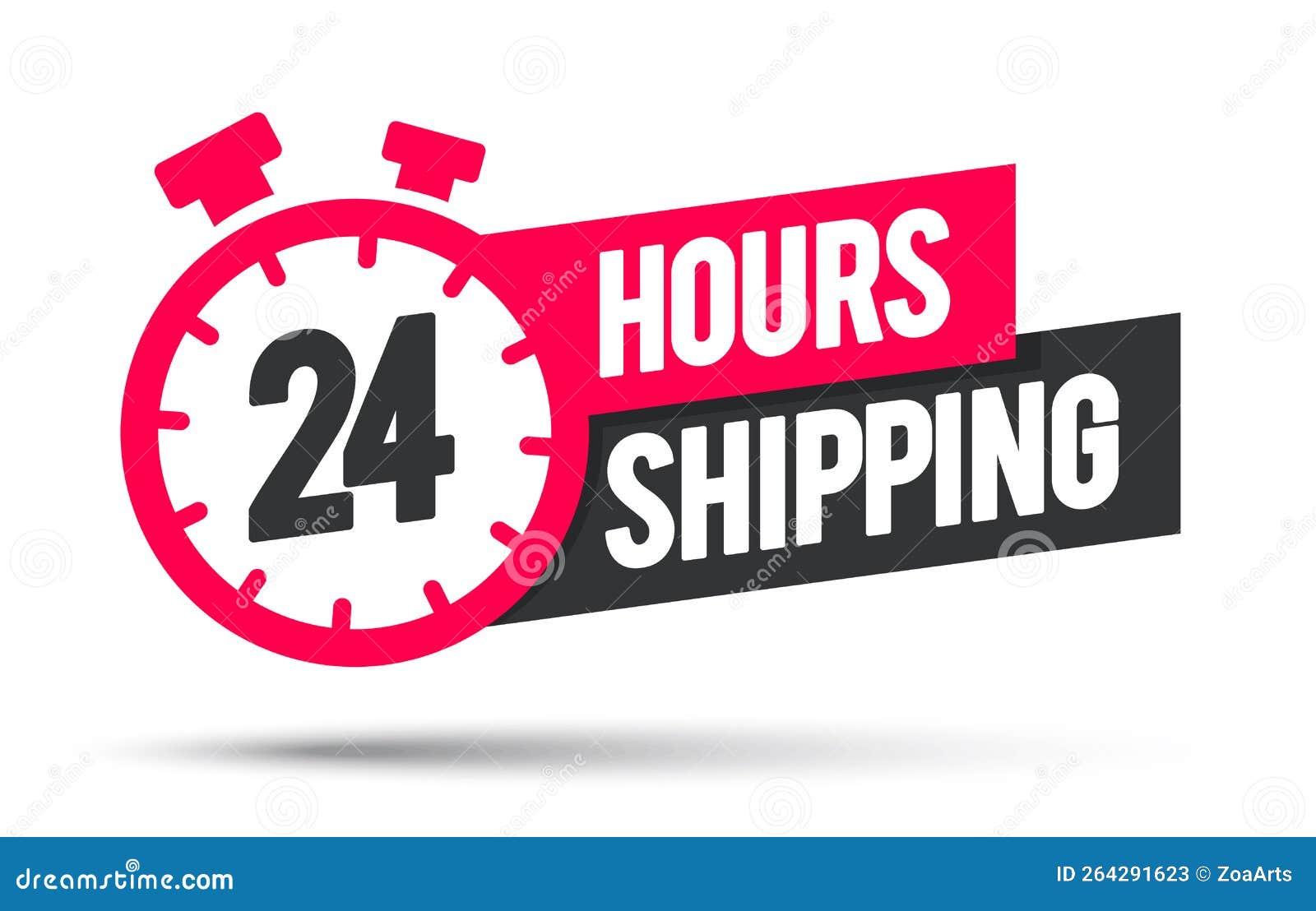 Modern 24 Hours Shipping Label Stock Illustration - Illustration of ...
