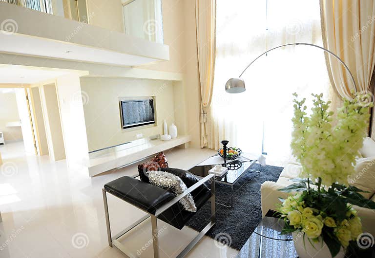 Modern house stock photo. Image of flower, designer, doors - 12691166