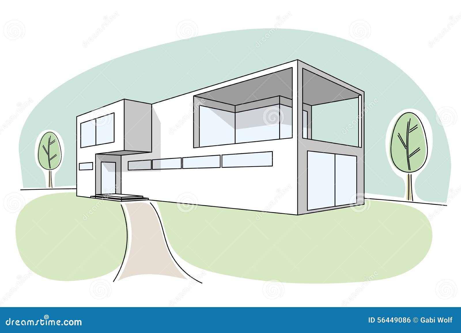 The Modern House - Abstract Stock Vector - Illustration of building ...