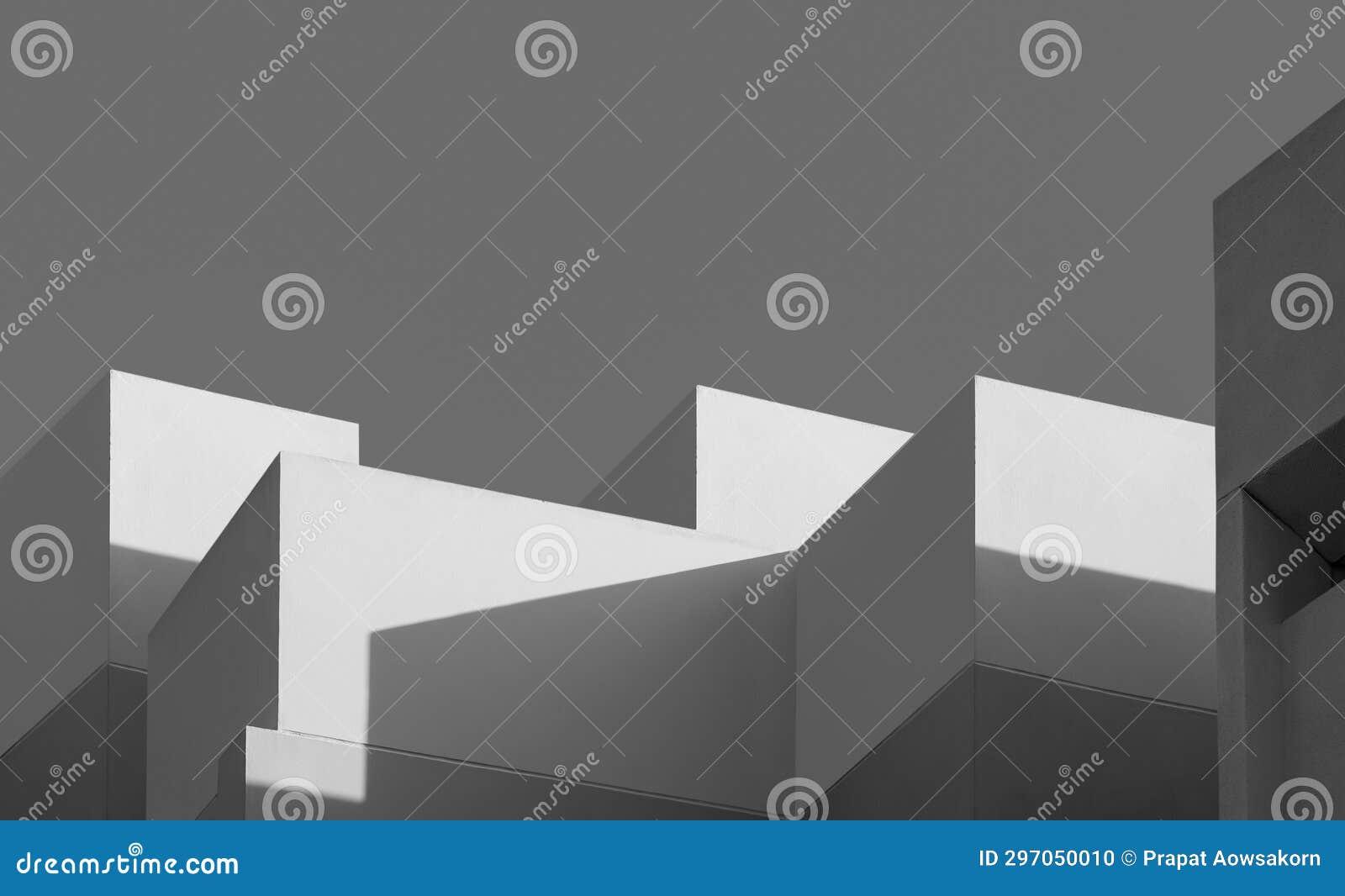 Modern House Building with Sunlight and Shadow on Concrete Wall Surface ...