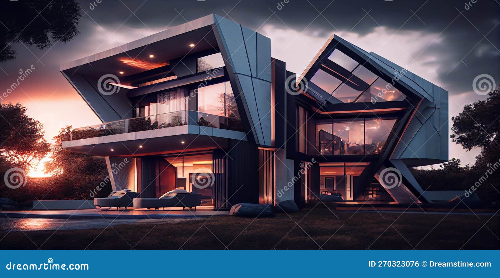 Modern house concept stock illustration. Illustration of architectural ...