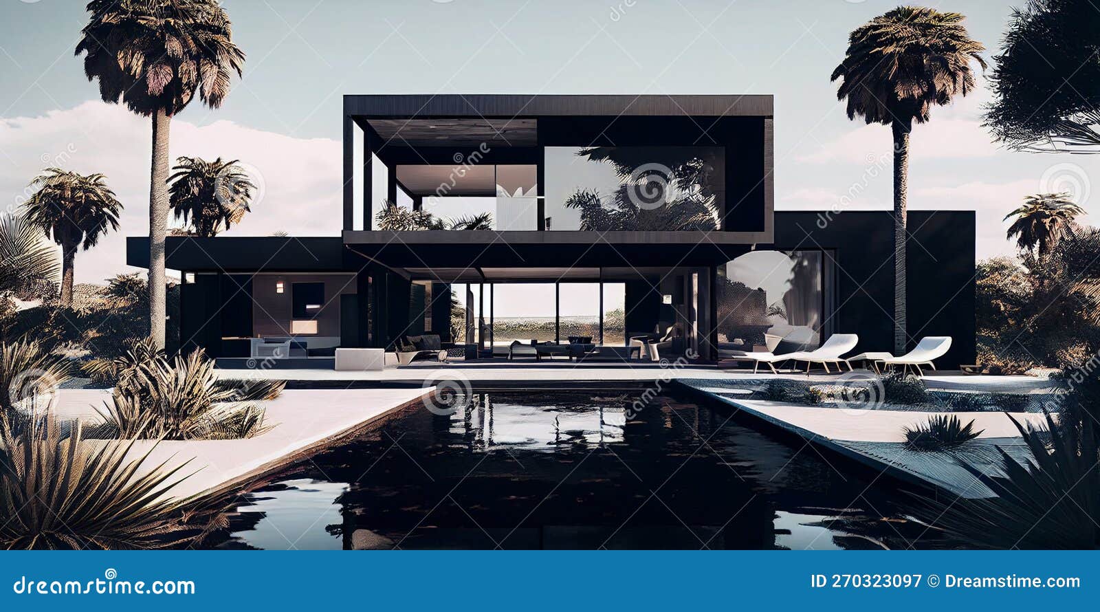 Modern house concept stock illustration. Illustration of luxury - 270323097