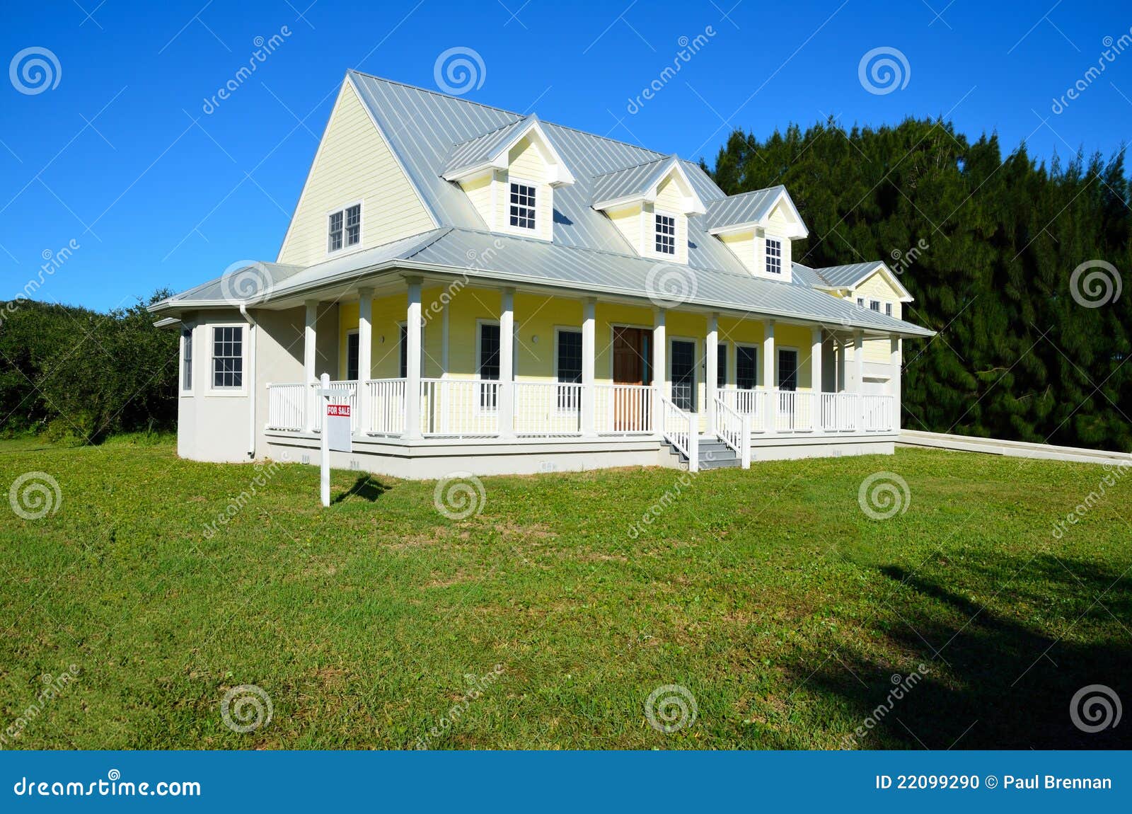 Modern House in Countryside Stock Photo - Image of dwelling, porch ...