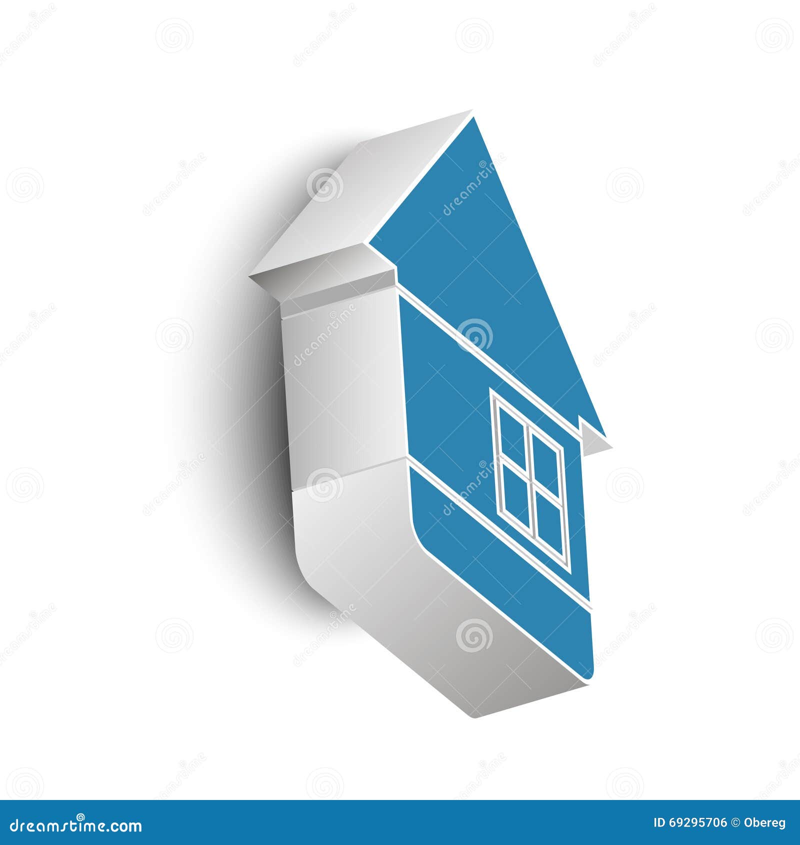 Modern House with 3D and Paper Shadow Effect Stock Vector ...