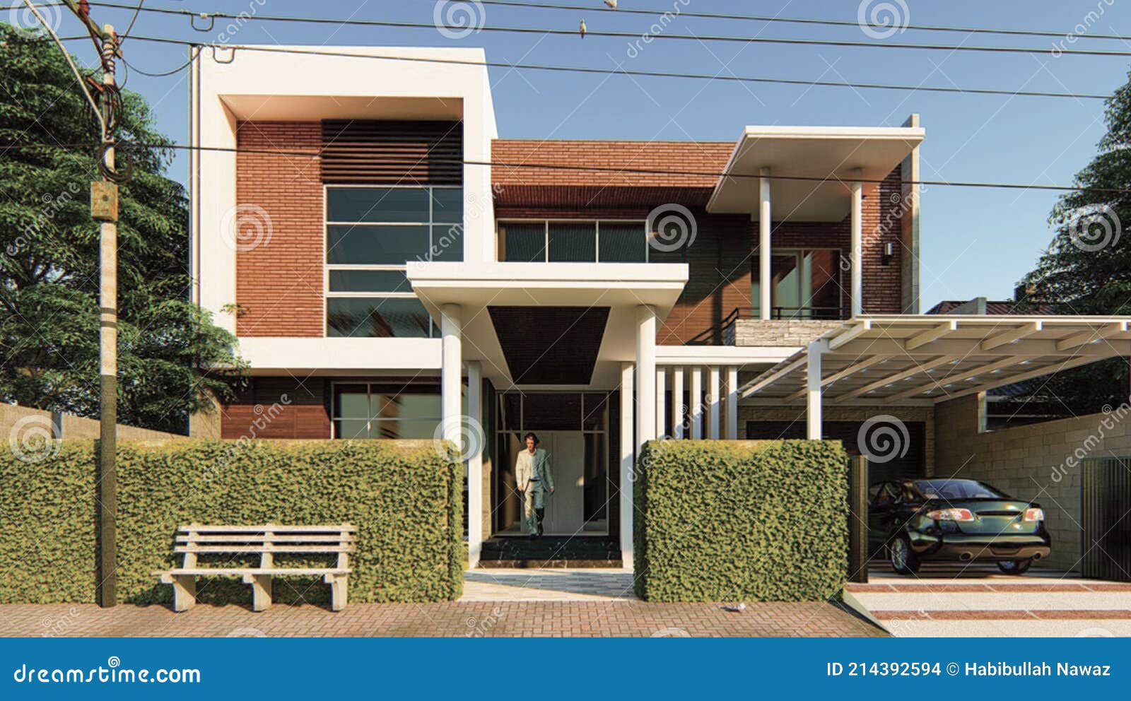 Modern House 3d Rendering Exterior Design Using Lumion – Front