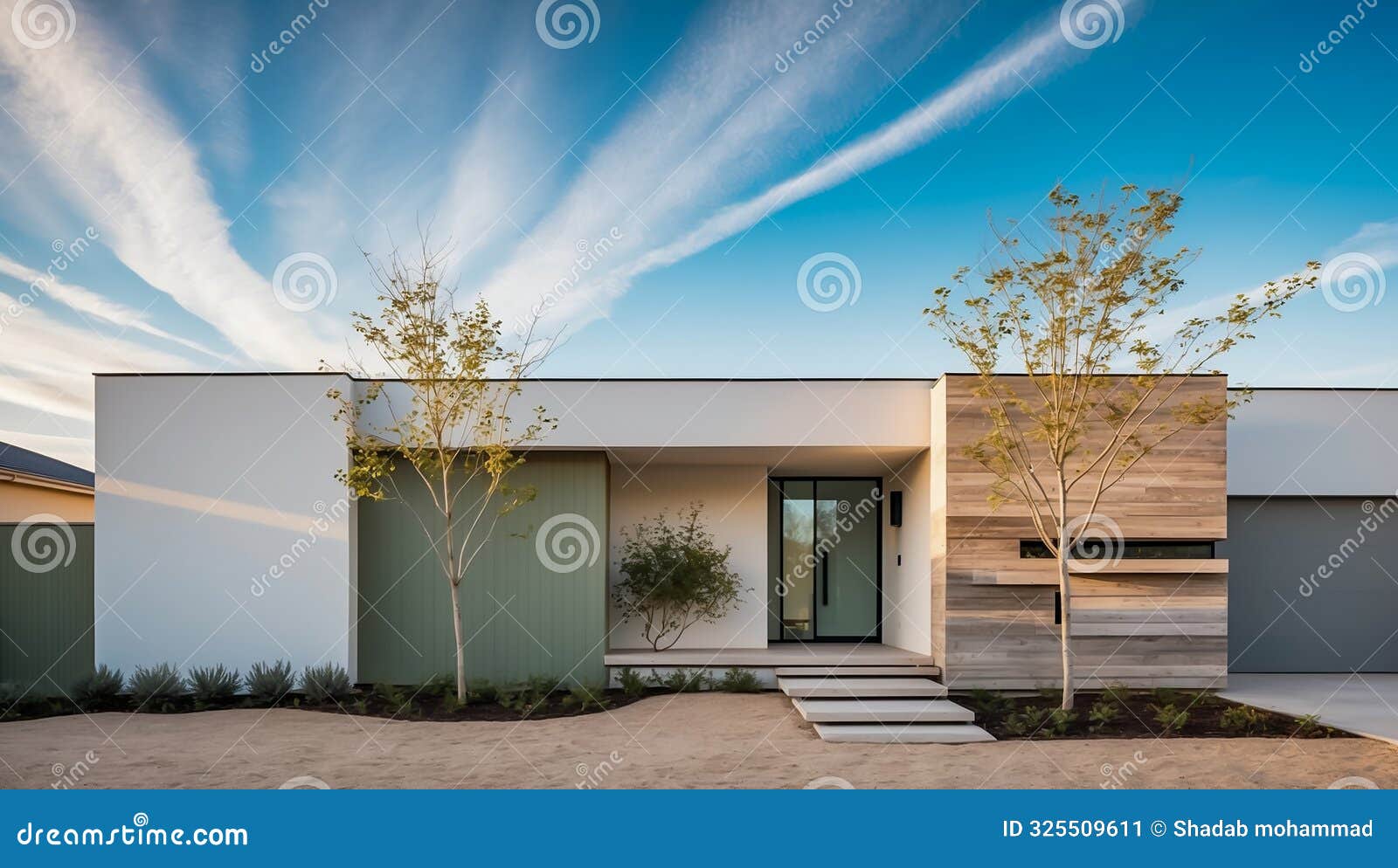 Modern House Design Exterior Architectural Visualization Stock Image ...