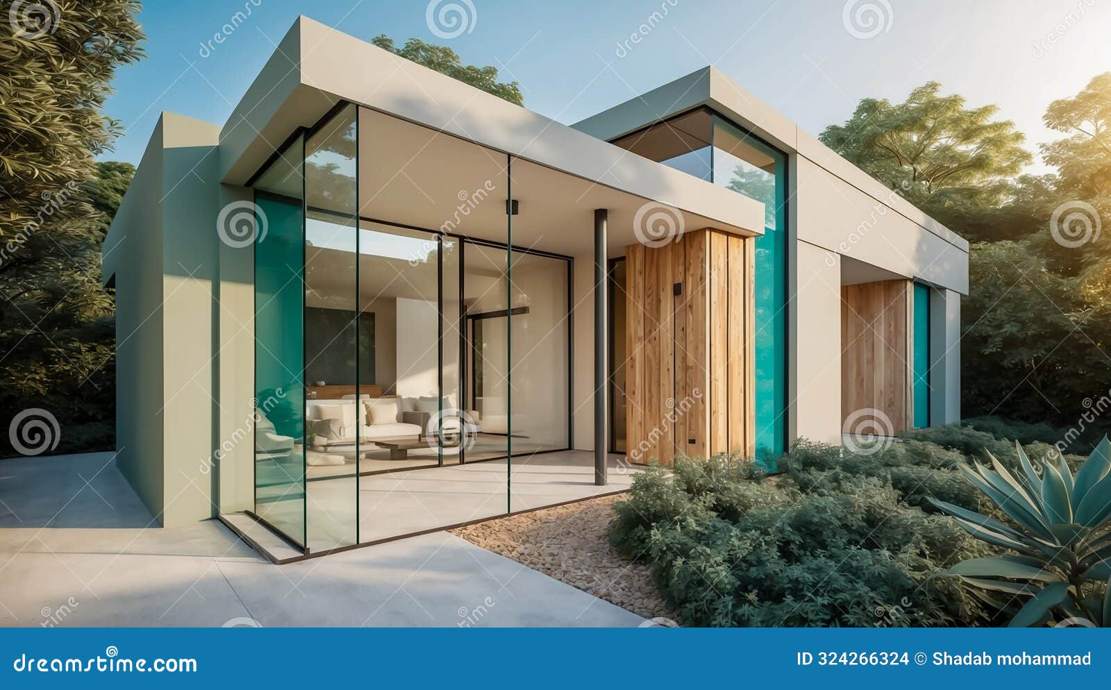 Modern House Design Exterior Architectural Visualization Stock Photo ...