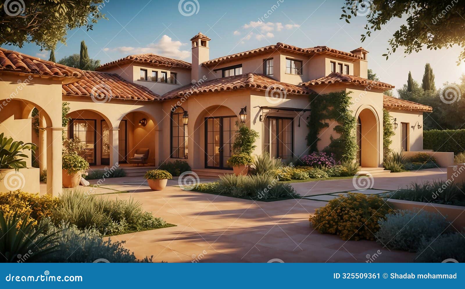 Modern House Design Exterior Architectural Visualization Stock Image ...