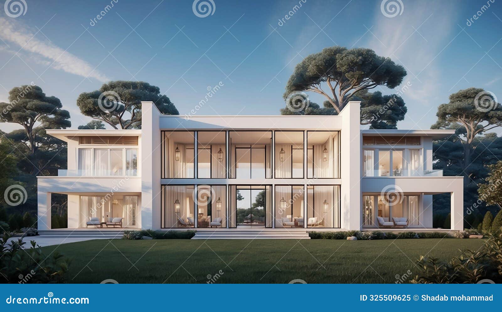 Modern House Design Exterior Architectural Visualization Stock Image ...
