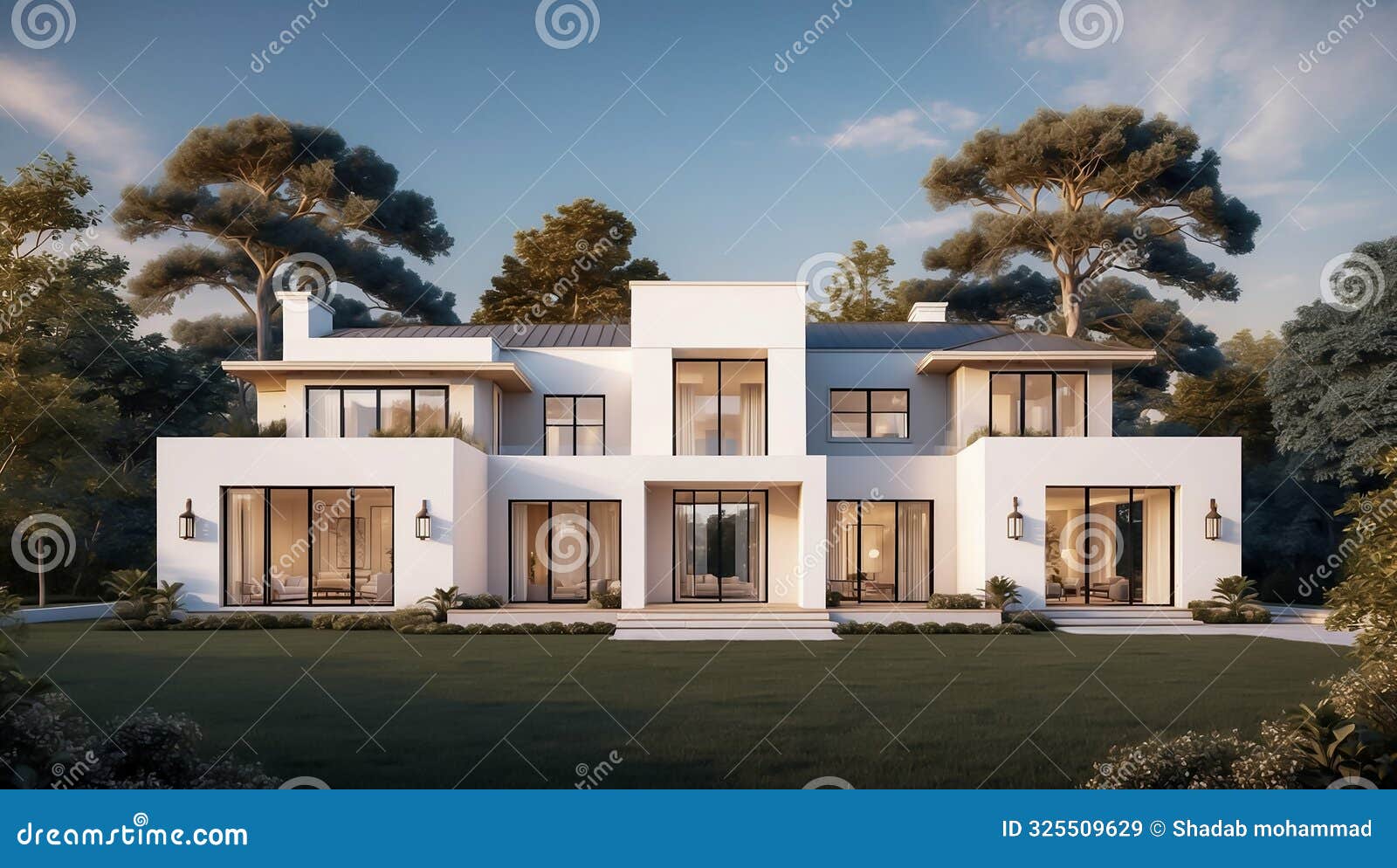 Modern House Design Exterior Architectural Visualization Stock Image ...