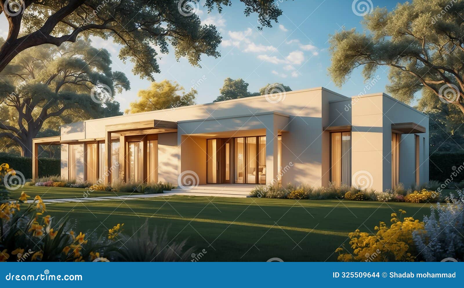 Modern House Design Exterior Architectural Visualization Stock Photo ...