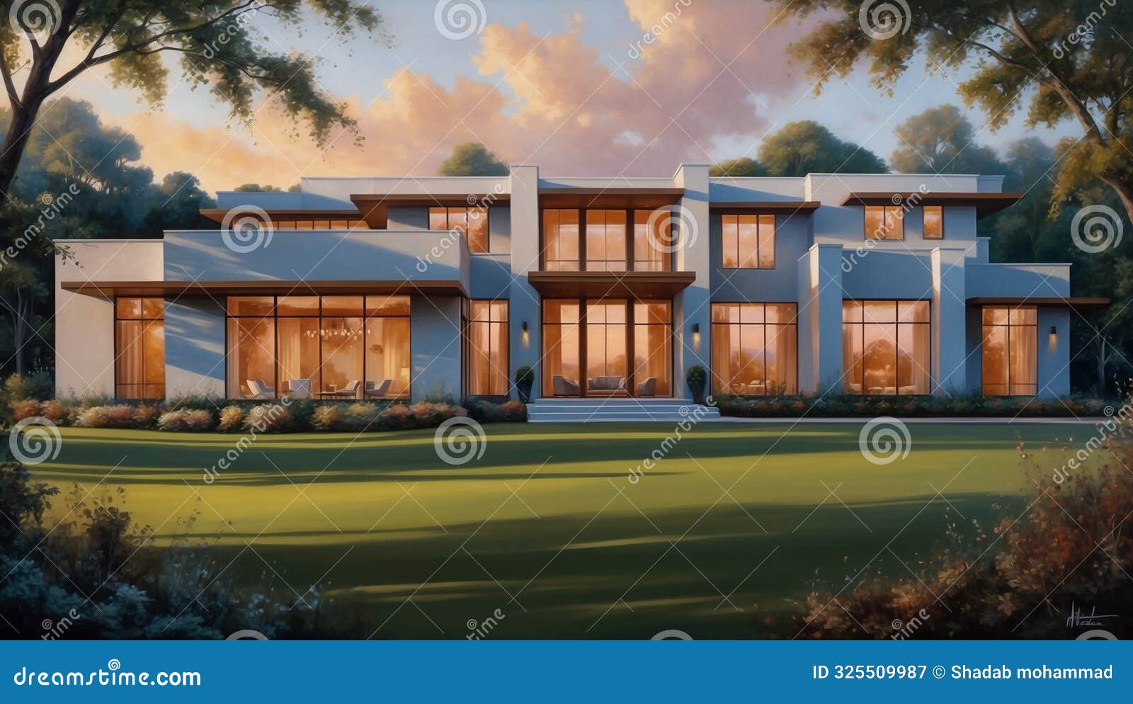 Modern House Design Exterior Architectural Visualization Stock Image ...