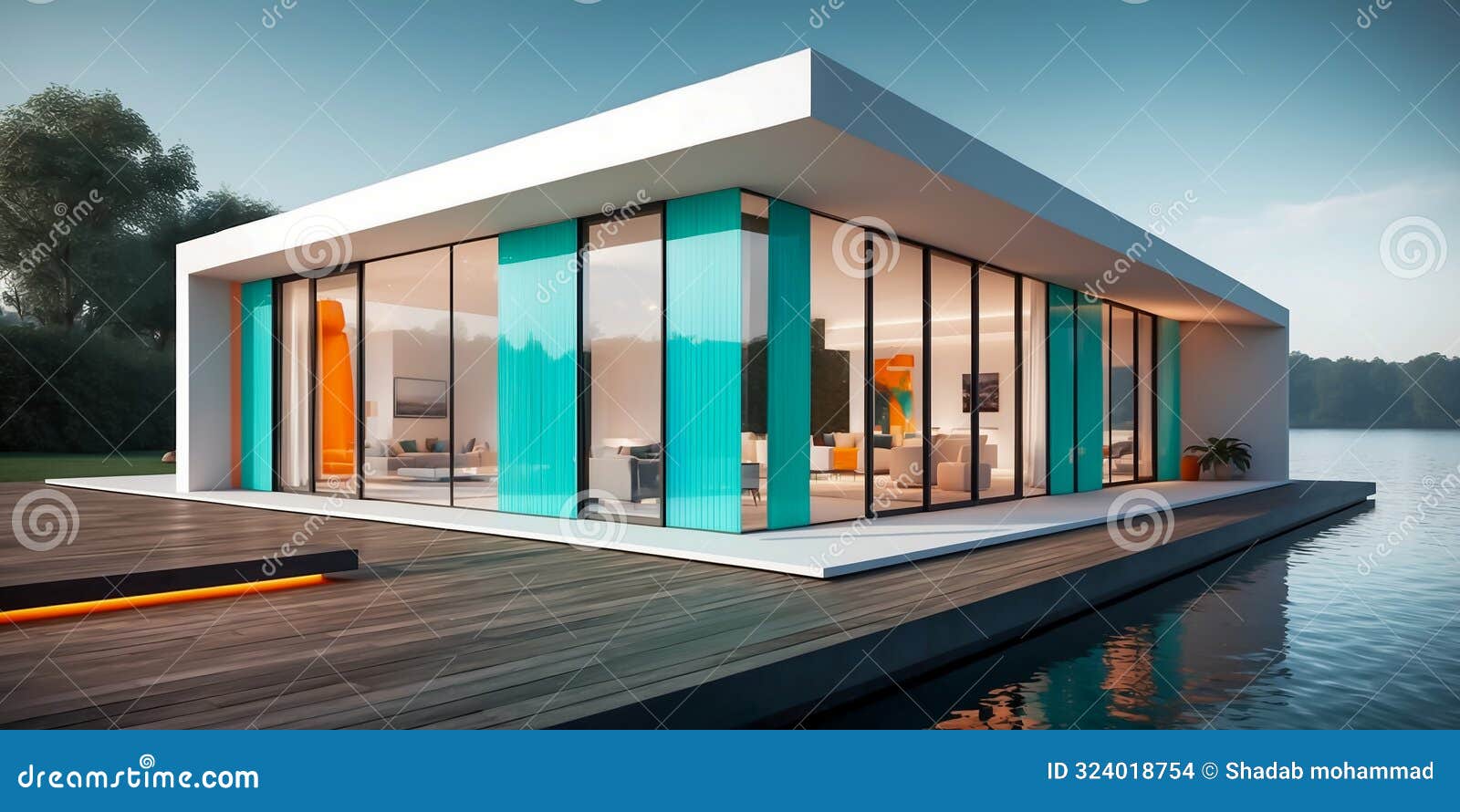 Modern House Design Exterior Architectural Visualization Stock Photo ...