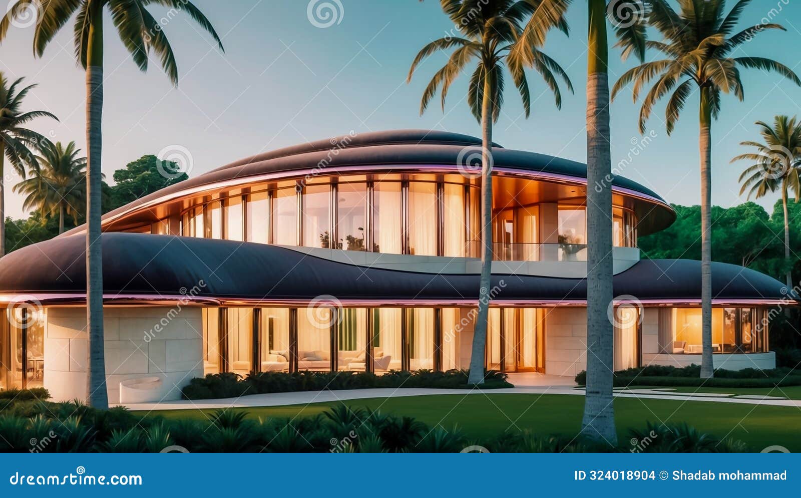 Modern House Design Exterior Architectural Visualization Stock Photo ...