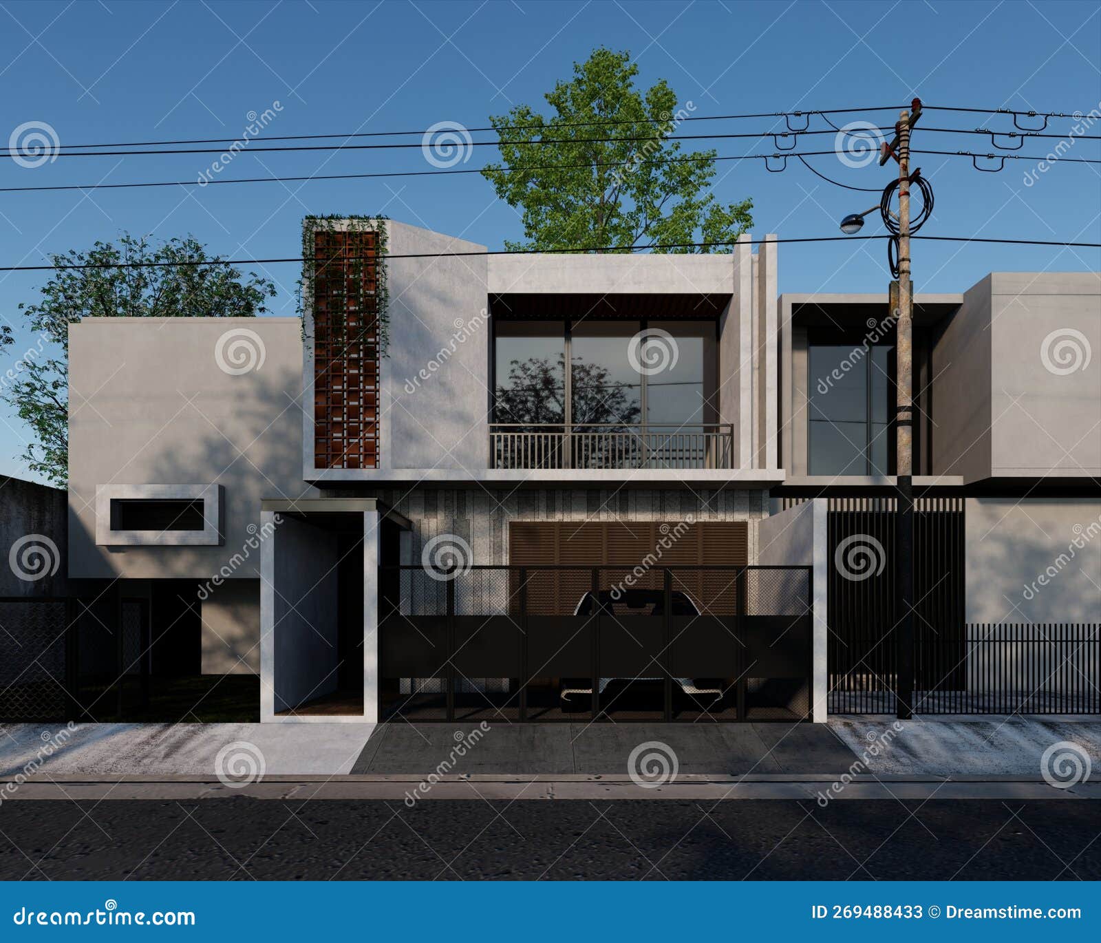 Modern house rendering stock image. Image of dream, modern - 269488433