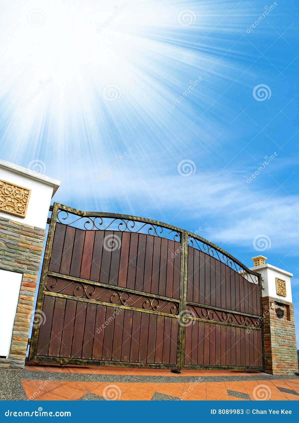 Modern house gate stock image. Image of house, massive - 8089983