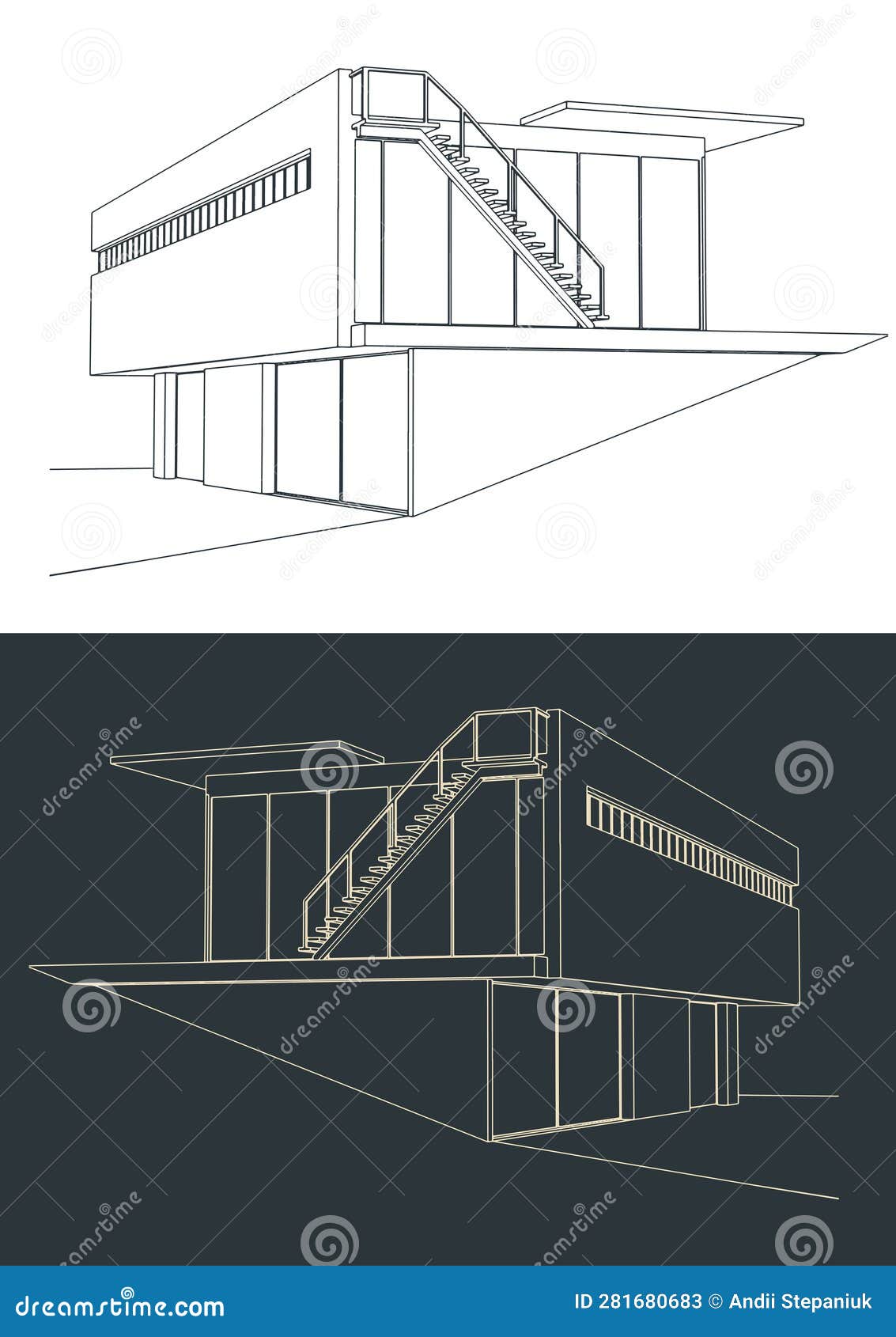Modern house illustrations stock vector. Illustration of private ...