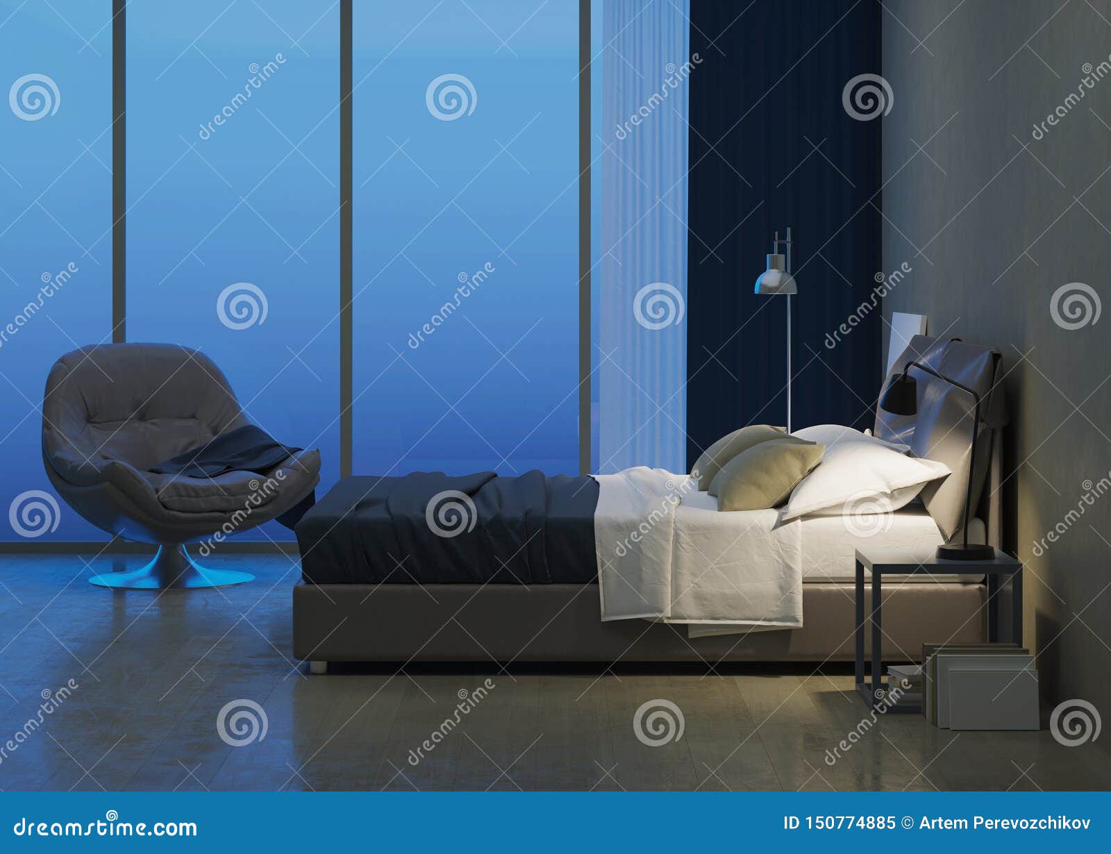 Modern House Interior. Bedroom Interior Design Stock Illustration ...