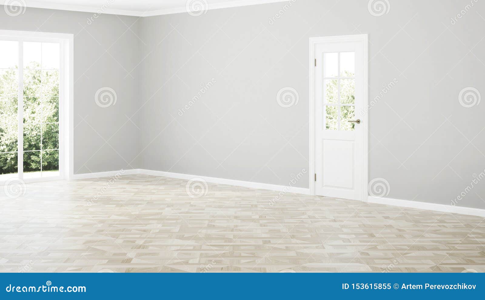 Modern House Interior. Empty Room Stock Illustration - Illustration of ...