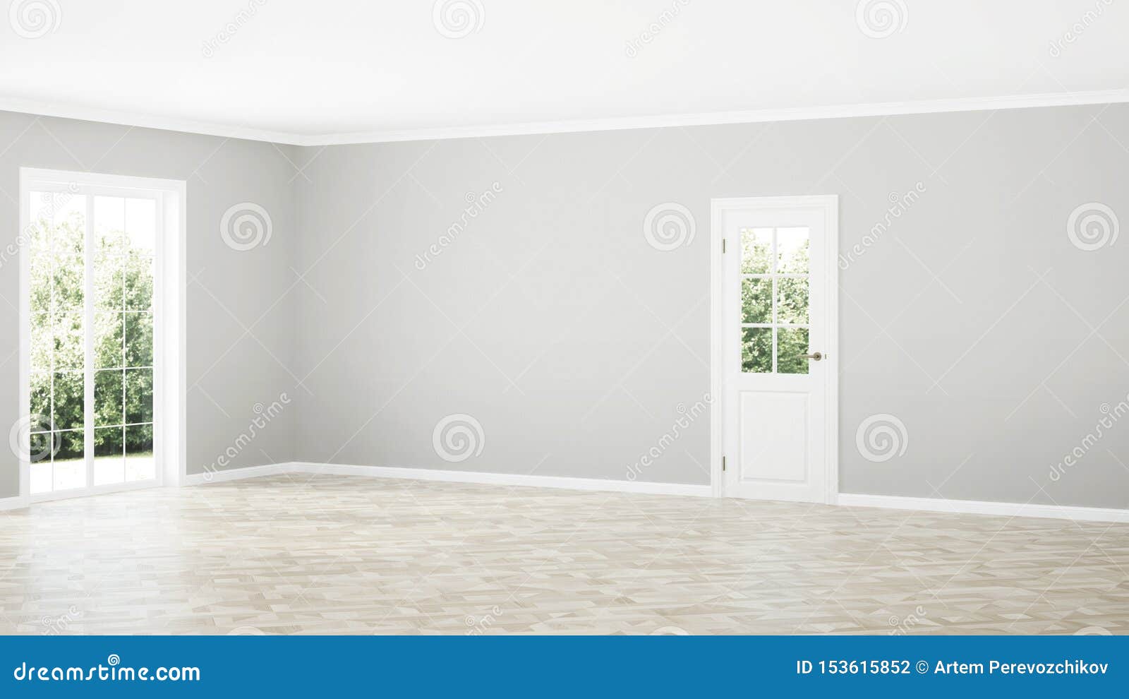 Modern House Interior. Empty Room Stock Illustration - Illustration of ...