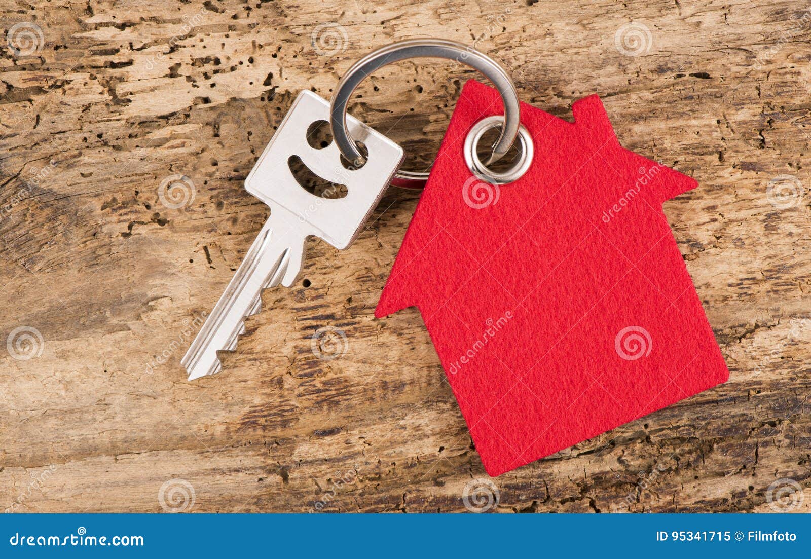 Modern House Key on Keyring Stock Image - Image of home, background ...